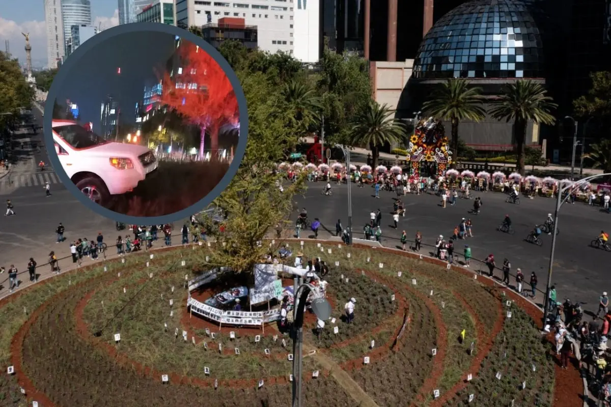 Camioneta choca contra glorieta de Reforma a días de que se plantara el ...