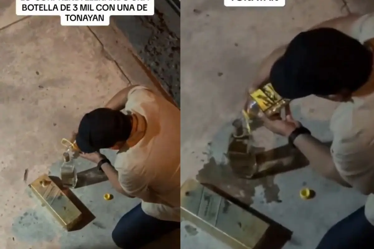 VIDEO Hombre llena botella de más de 2 mil pesos con Tonayán para ...